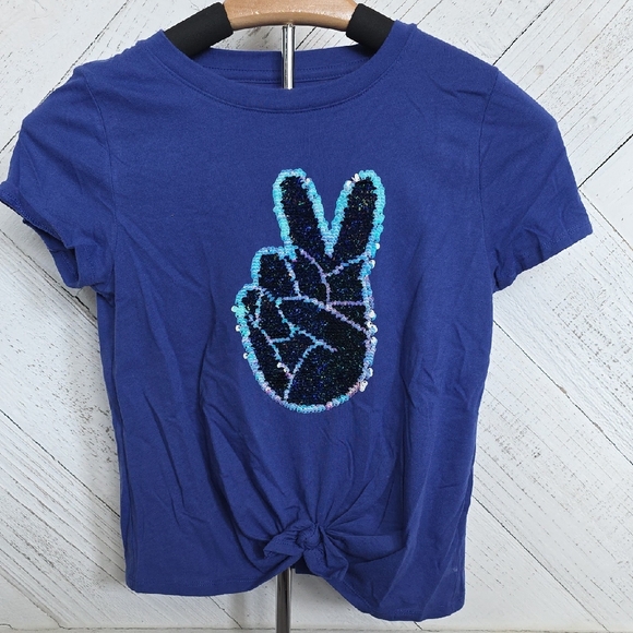 wonder nation | Shirts & Tops | Wonder Nation Blue Sequin Peace Sign ...